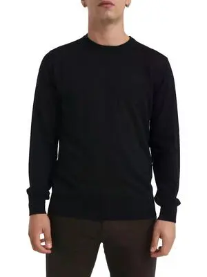 KANGRA Crew Neck Long Sleeve Sweater - Black