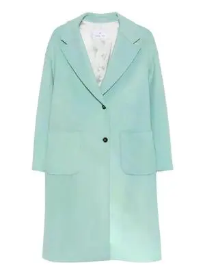 MANUEL RITZ Wool-blend Coat With Patch Pockets - Blue