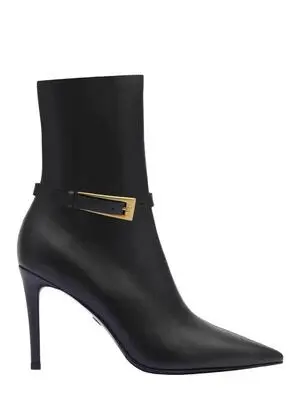 POTAMY Leather Ankle Boots - Black