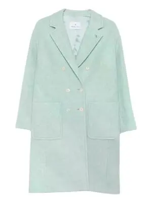 MANUEL RITZ Patch-pocket Double-breasted Coat - Blue