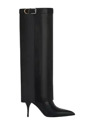 POTAMY Leather Knee-high Stiletto Boots - Black