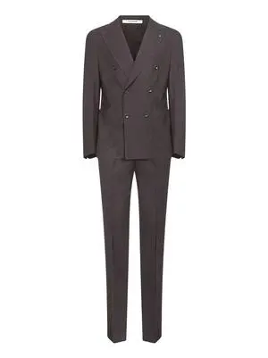 Tagliatore Peak-lapel Double-breasted Suit - Brown