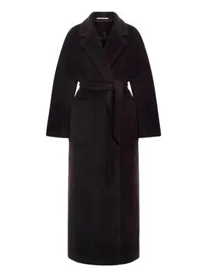 Tagliatore Belted Alpaca Wool Coat - Brown