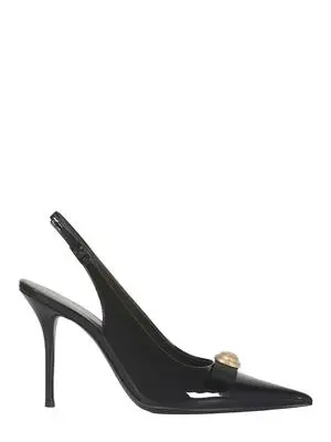 POTAMY 110mm Leather Heeled Pumps - Black