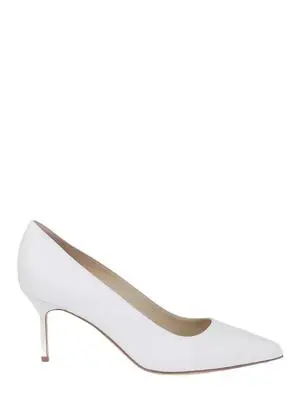 Manolo Blahnik 90mm Leather Pumps - White