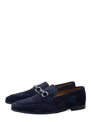 POCHE PARIS Horseshoe Detail Loafers - Blue