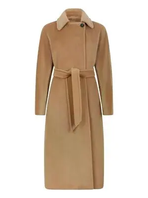 Max Mara Belted Collared Coat - Brown