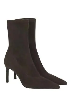 POTAMY Suede Heeled Ankle Boots - Brown