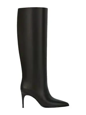 POTAMY 80mm Leather Knee-high Boots - Brown