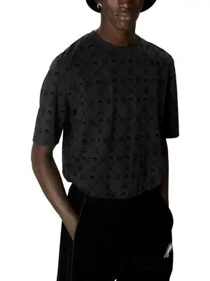 MARINE SERRE Moon Floral Print T-shirt - Black