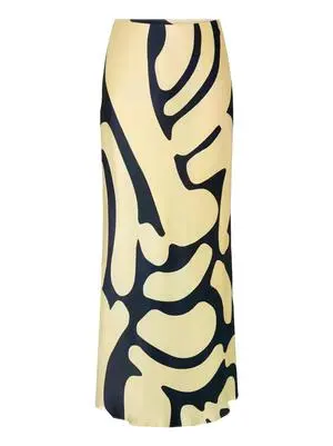 Rebecca Vallance Printed Midi Skirt - Yellow