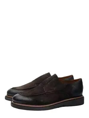 POCHE PARIS Panelled Loafers - Brown