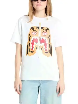 A BATHING APE Tiger Cotton T-shirt - White