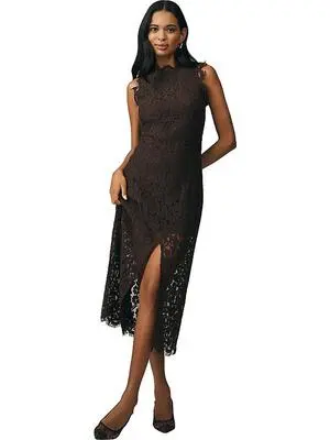 Endless Rose Sleeveless Lace Midi Dress - Brown