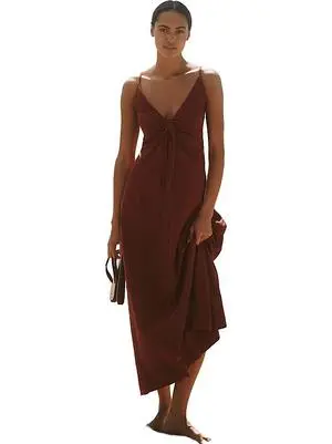 L*Space Mabel Linen Blend Maxi Dress Wine