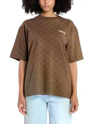 A BATHING APE College Monogram-logo T-shirt - Brown
