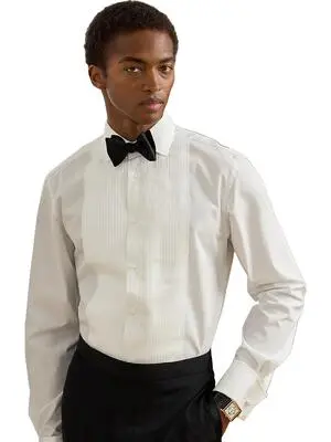 Ralph Lauren Pleated-bib French Cuff Tuxedo Shirt - White