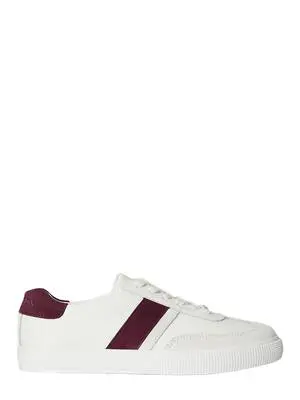 Ralph Lauren Braylee Leather & Suede Sneaker - Snow White/bianco/garnet