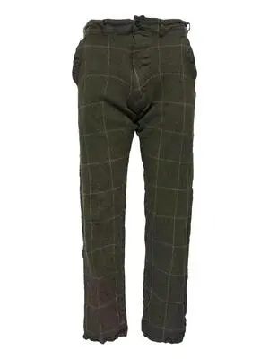 Comme Des Garçons Checked Trousers - Green