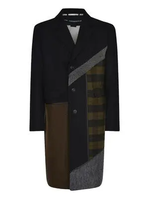 Andersson Bell Wool-blend Patchwork Coat - Multicolour