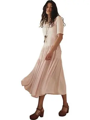 Free People Harlyn Midi Dress - Pink Calcite