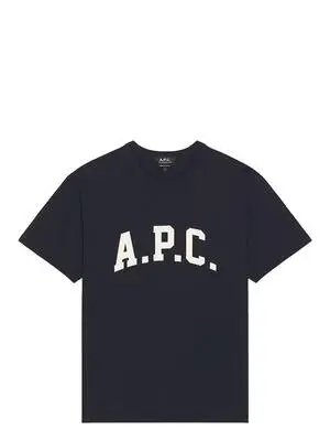 A.p.c. Marcus T-shirt In Navy - Dark Navy & Ecru