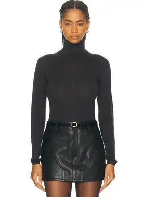 Renggli Cashmere Silk Fitted Turtleneck Sweater - Licorice