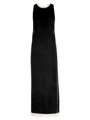 TOTEME Layered Racer-back Crepe Midi Dress - Black