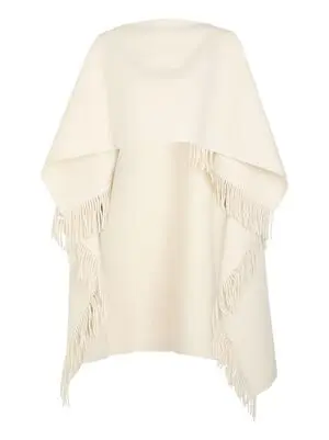 TOTÊME Wool-blend Fringed Poncho - Off White