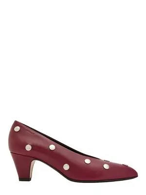 Bally Aline 55 Stud-embellished Leather Pumps - Burgundy
