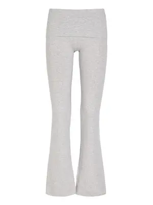 SKIMS Stretch-Cotton Foldover Pants Light Grey