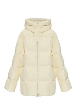 JIL SANDER Down Puffer Jacket With Hood - Cream