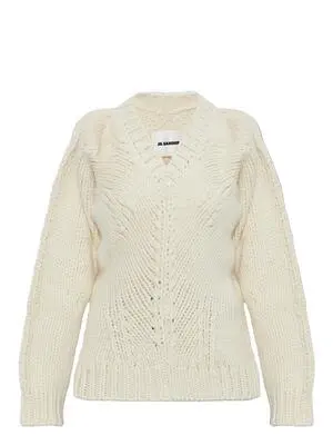 JIL SANDER Wool-alpaca Blend Knit Sweater - Cream
