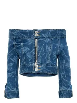 Dsquared2 X Vaquera Cropped Denim Jacket - Blue