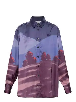 Lacoste Printed Oversized Shirt - Purple
