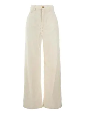 Ralph Lauren Ribbed Wide-leg Trousers - White