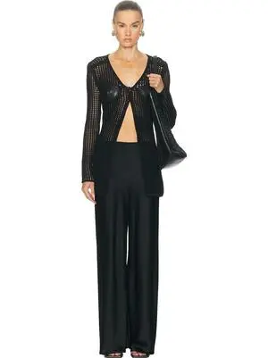 Alexander Wang Cardigan With Leather Bust - Black
