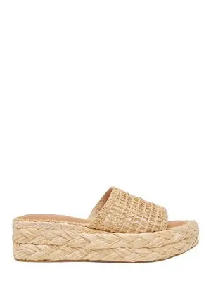 DOLCEVITA Chavi Mesh Platform Sandals - Natural Woven Raffia