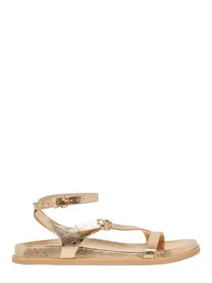 DOLCEVITA Strappy Sandals - Gold Distressed Leather