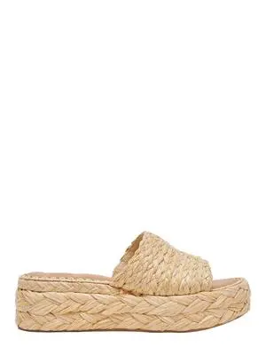 DOLCEVITA Chavi Platform Sandals - Lt Natural Raffia