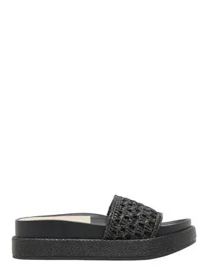 DOLCEVITA Sidona Platform Slides - Onyx Raffia