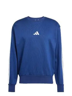 Adidas Essentials 3-Stripes Fleece Sweatshirt Dark Blue White