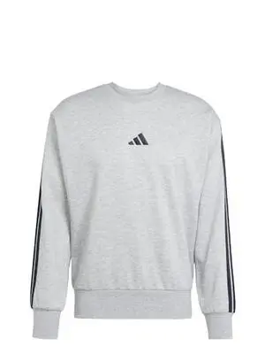 Adidas Essentials 3-Stripes Fleece Sweatshirt Medium Grey Heather