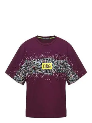 Dolce & Gabbana Pixel Logo T-shirt - Purple