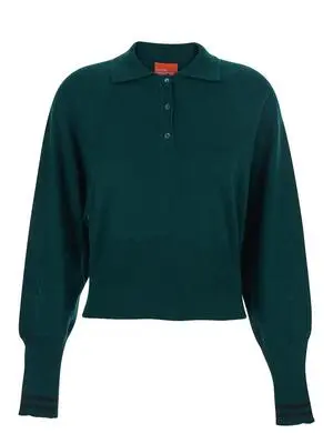 MERCI Wool Long-Sleeve Polo Shirt