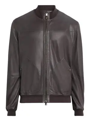 Canali Nuvola Napa Leather Bomber Jacket - Brown