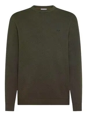 SUN 68 Crew-neck Textured Sweater - Green