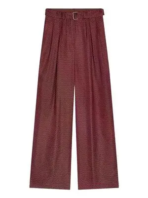 Dries Van Noten Jacquard Belted Trousers - Red