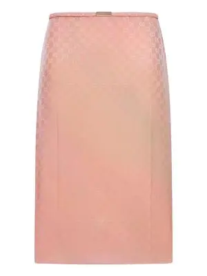 Gucci Gg-jacquard Midi Skirt - Pink