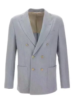 Eleventy Peak Lapels Double-breasted Blazer - Grey